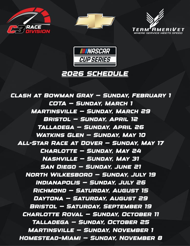 C3 Race Division in Florida and all of North Carolina| Schedule
